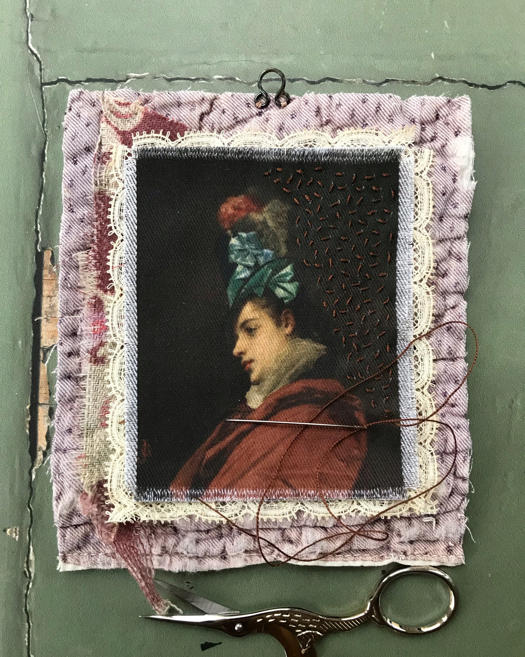 Set of 9 Mini Vintage Art Fabric Prints | 19th Century Portraits ...