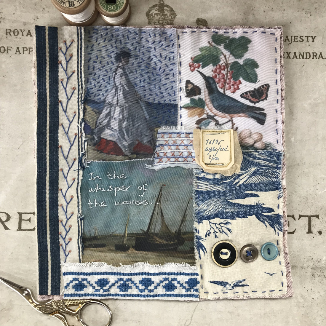 Set of 9 Mini Vintage Art Fabric Prints | Seaside – Stitch & Fable